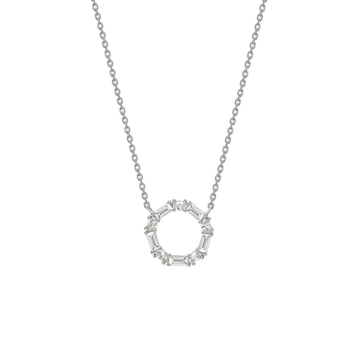 Buy the Silver Shimmer Circle Necklace - Silberry
