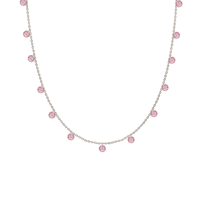 Buy the Silver Pink Queens Necklace - Silberry